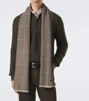 Zegna Herringbone Cashmere Scarf