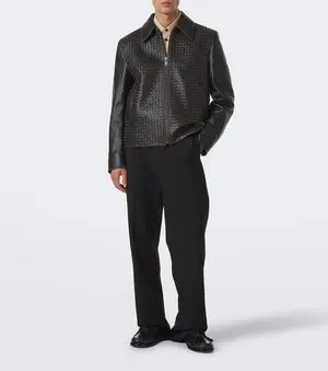 Bottega Veneta Intrecciato Leather Jacket