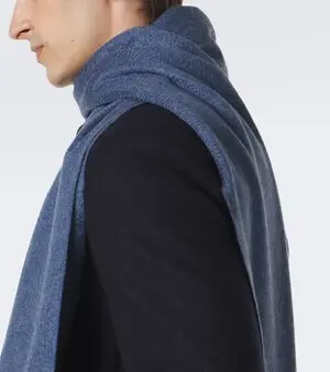 Zegna Fringed Cashmere Scarf - Blue
