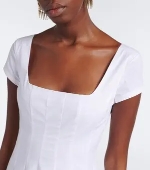 Staud Wells Cotton Poplin Midi Dress
