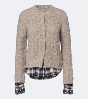 Acne Studios Layered Alpaca, Yak And Wool-blend Cardigan