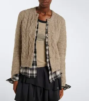Acne Studios Layered Alpaca, Yak And Wool-blend Cardigan