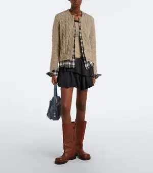 Acne Studios Layered Alpaca, Yak And Wool-blend Cardigan
