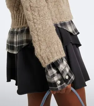 Acne Studios Layered Alpaca, Yak And Wool-blend Cardigan