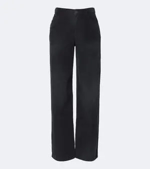 THE ROW Eglitta Cotton Corduroy Wide-leg Pants - Black