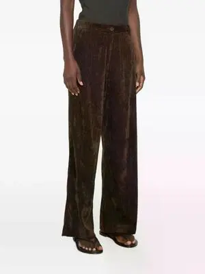 VIRGINIA BIZZI Corduroy-effect Wide-leg Trousers
