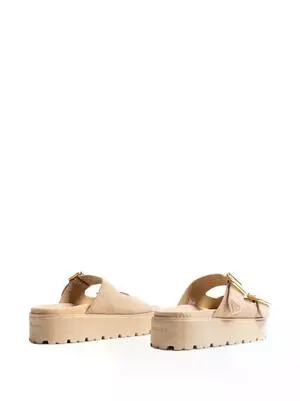 Prada Buckle-fastening Leather Platform Sandals