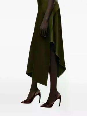 Victoria Beckham Draped Satin Midi Dress - Green