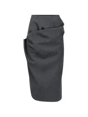 Victoria Beckham Asymmetric Draped Midi Skirt