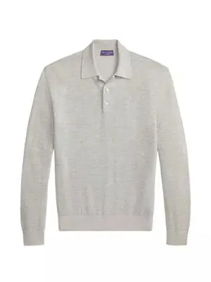 Ralph Lauren Purple Label Herringbone-knit Sweater - Grey