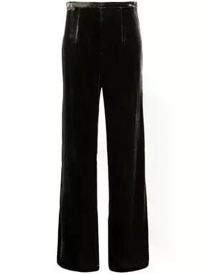 Le Kasha High-waisted Flared Velvet Effect Trousers