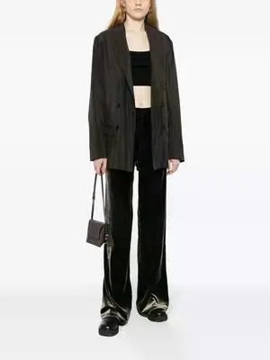 Le Kasha High-waisted Flared Velvet Effect Trousers