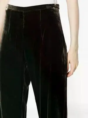 Le Kasha High-waisted Flared Velvet Effect Trousers