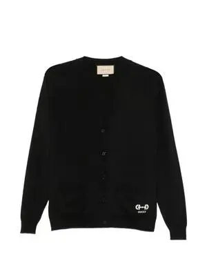 Gucci Embroidered Wool V-neck Cardigan