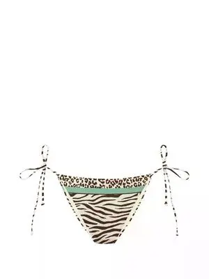 MC2 SAINT BARTH Animal-print Side-tie Bikini Bottoms