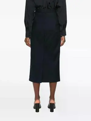 Alpha Studio Pleated-details Midi Skirt