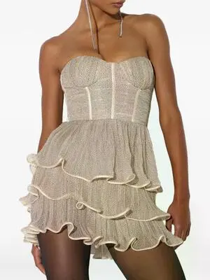Elisabetta Franchi Crepon Mini Dress With Micro-polka Dot Print