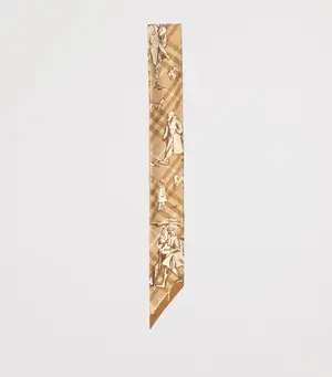 Burberry Silk Paws On Parade Skinny Scarf