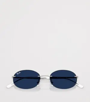 Ray-ban Rb3767 Metal Oval Sunglasses - Silver