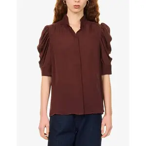 FRAME The Gillian Puff-sleeve Silk Top