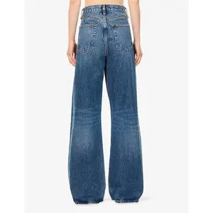 FRAME Wide Leg Exposed Button Jeans