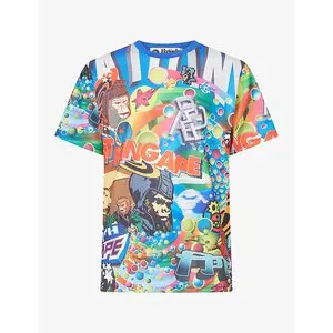 A BATHING APE Overall Graphic-print Woven T-shirt - Multi