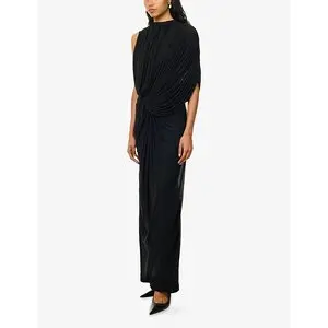 DEME Azalea Draped Stretch-jersey Maxi Dress