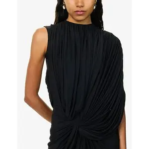 DEME Azalea Draped Stretch-jersey Maxi Dress