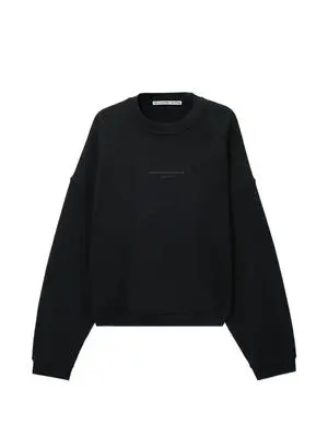 Alexander Wang Logo-print Oversized Crew-neck Sweatshirt - Black
