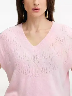 MORGAN Openwork V-neck T-shirt