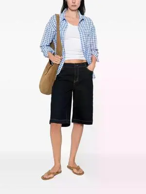 MAISON123 Marilou Gingham Check Shirt - Blue