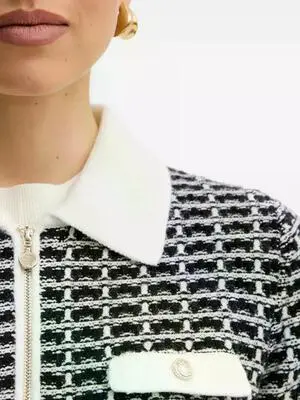 MORGAN Zip Pocket Cardigan With Textured Knit