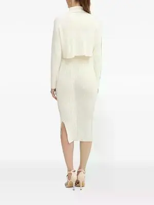 MORGAN Roll-neck Ribbed Midi Dress