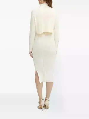 MORGAN Roll-neck Ribbed Midi Dress