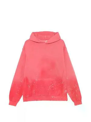 PALE CLOUD Paint Splatter Effect Hoodie - Red