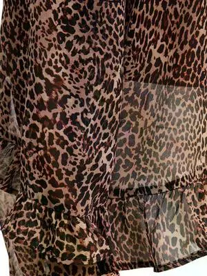 MORGAN Ruffled Animal Print Top