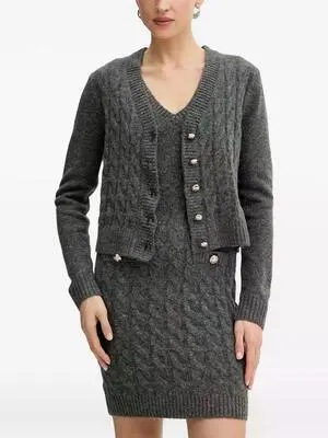 MORGAN Cable Knit V-neck Mini Dress