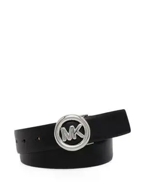 Michael Kors Logo-buckle Leather Belt - Black
