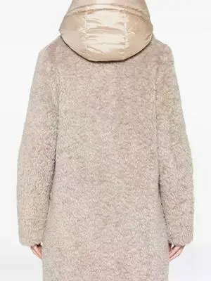 BOMBOOGIE Hooded Faux-shearling Coat