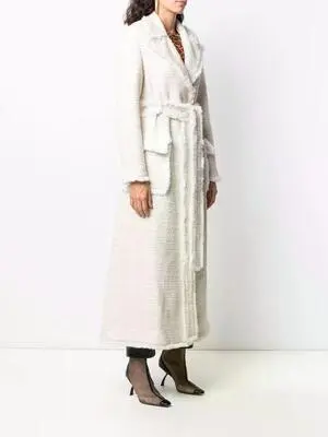 Philipp Plein Belted-waist Bouclé Coat