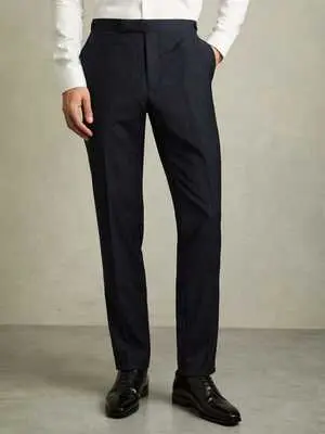 REISS Slim-fit Wool-blend Textured Tailored Trousers
