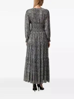 Michael Kors Printed Smocked Georgette Maxi Dress