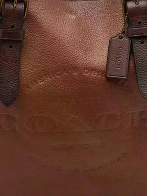 COACH Logo-embossed Grained Leather Tote Bag