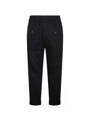 Eleventy Drawstring Waistband Turned-up Hem Trousers