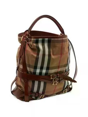 Burberry Medium Bridle Gosford House Check Tote Bag