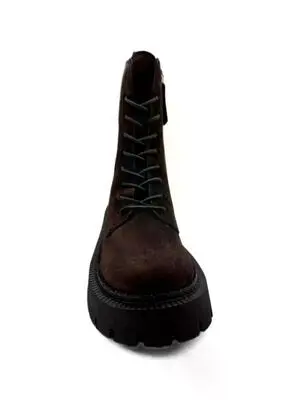 VIC MATIE Lace-up Platform Ankle Boots - Brown