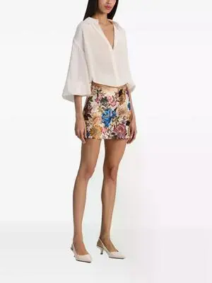 Alice + Olivia Rubi Floral-print Mini Skirt