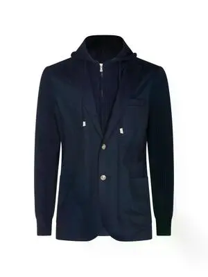 Eleventy Hooded Panelled Wool Jacket