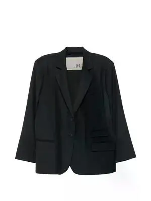 THE M.. Oversized Notched-lapels Blazer - Black
