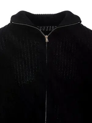 AMISH SUPPLIES Zip-up Ribbed-knit Cardigan